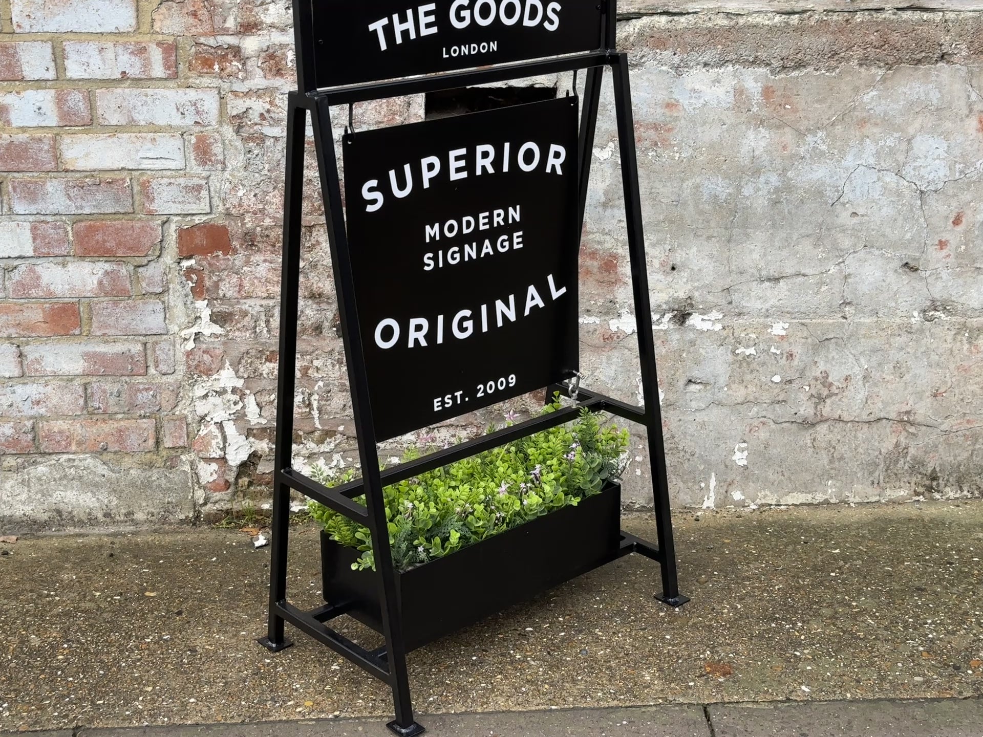 'The Piccadilly' - 'A' board Sign Planter (Black) – 'The Goods' Signs ...