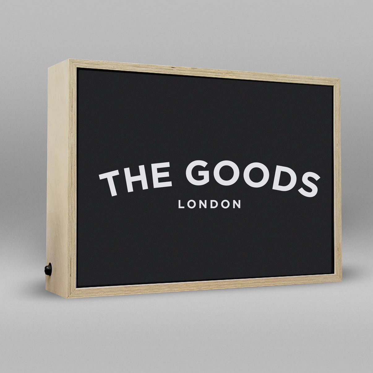 Wooden Light Box Sign – 'The Goods' Signs London
